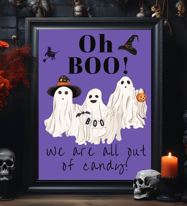 Printable Halloween Candy Bowl Sign Out of Candy Sign Halloween Take ...