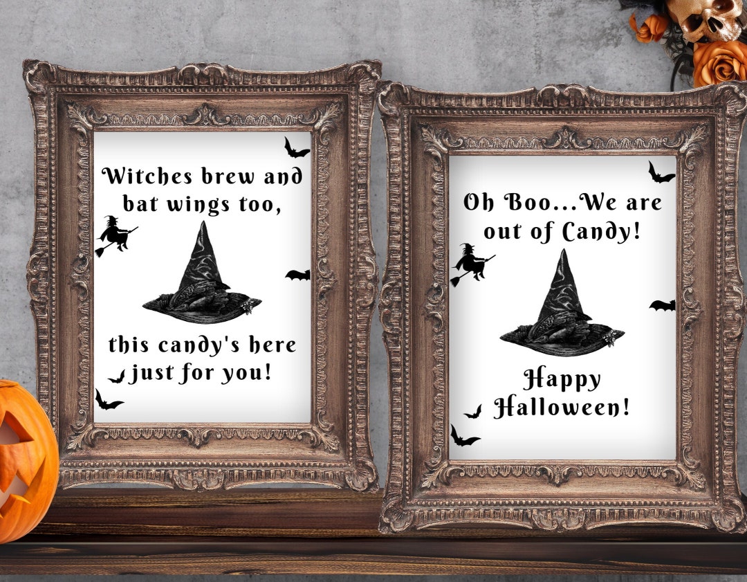 Printable Halloween Candy Bowl Sign Out of Candy Sign Halloween Take ...