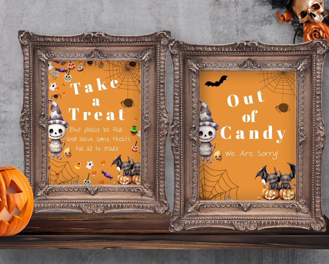 Printable Halloween Candy Bowl Sign Out of Candy Sign Halloween Take ...