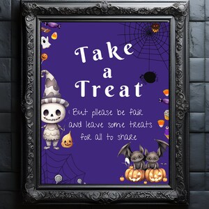 Printable Halloween Candy Bowl Sign Out of Candy Sign Halloween Take ...