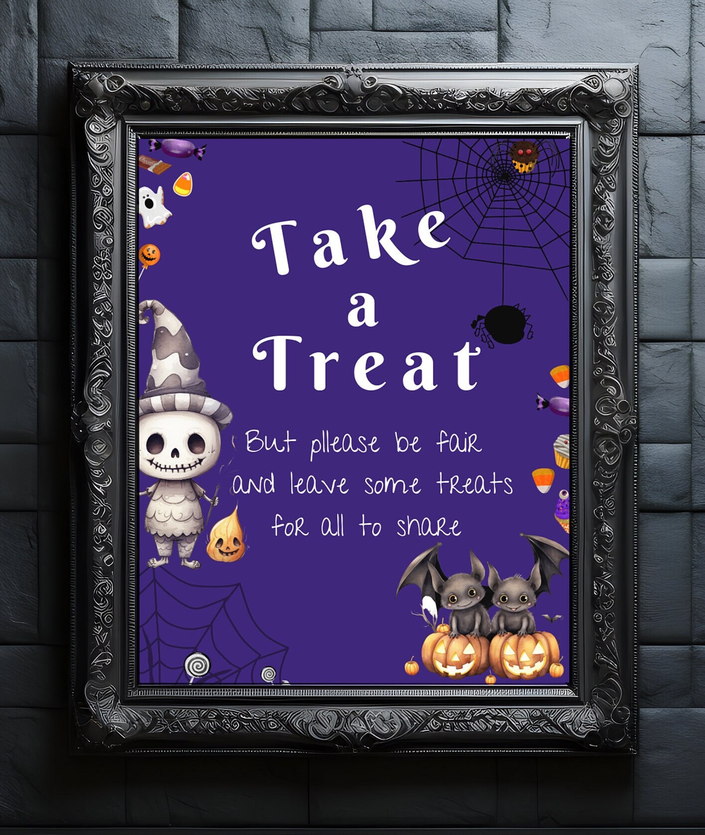 Printable Halloween Candy Bowl Sign Out of Candy Sign Halloween Take ...