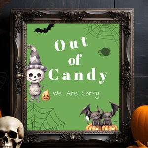 Printable Halloween Candy Bowl Sign Out of Candy Sign Halloween Take ...