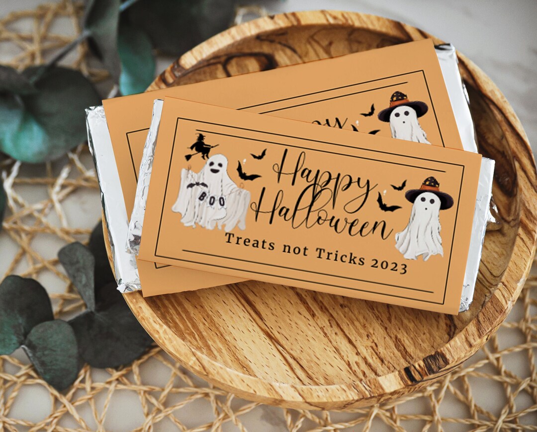 Halloween Chocolate Bar Wrapper | Candy Label Halloween | Adult Party ...