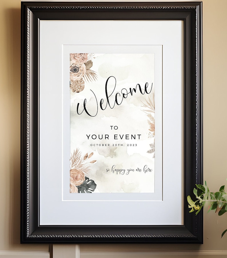 Downloadable Welcome Sign, Instant Access, Welcome Sign Template, Boho ...