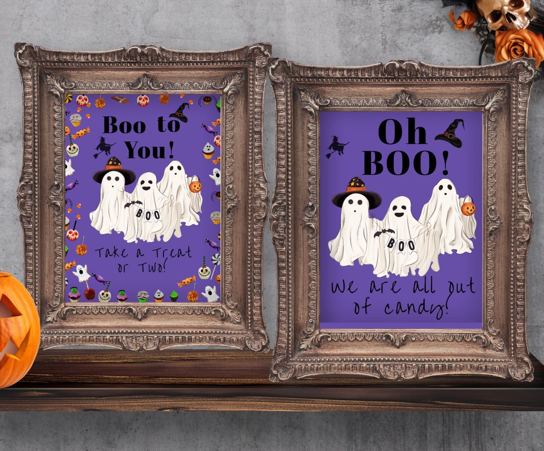 Printable Halloween Candy Bowl Sign Out of Candy Sign Halloween Take ...