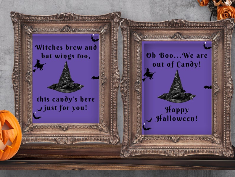 Printable Halloween Candy Bowl Sign Out of Candy Sign Halloween Take ...