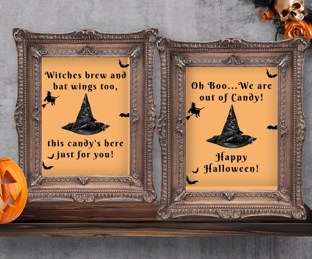 Printable Halloween Candy Bowl Sign Out of Candy Sign Halloween Take ...