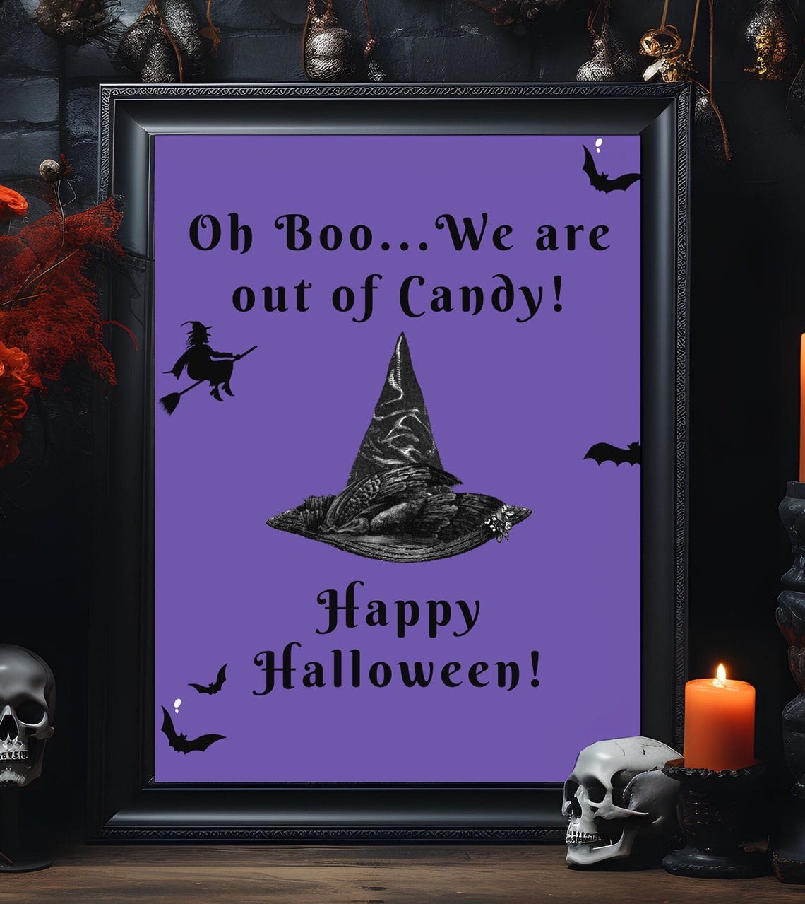 Printable Halloween Candy Bowl Sign Out of Candy Sign - Etsy