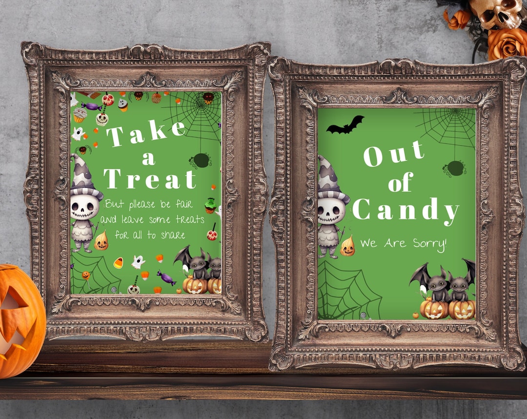Printable Halloween Candy Bowl Sign Out of Candy Sign Halloween Take ...