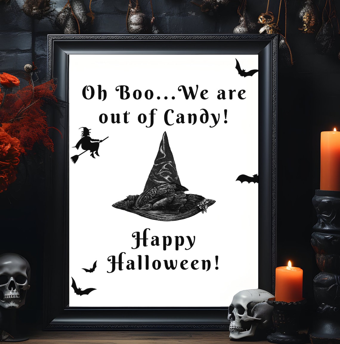 Printable Halloween Candy Bowl Sign Out of Candy Sign Halloween Take ...