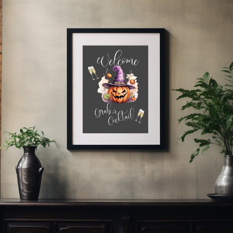 Welcome Sign Halloween 8x10 Costume Party Adult Cocktail Party Jack O ...