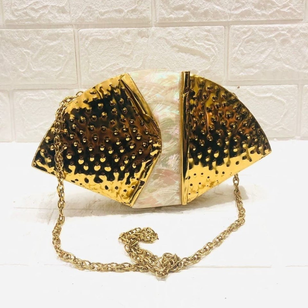 Designer Clutch With Hexagonal Shape and Chain Strap - Etsy