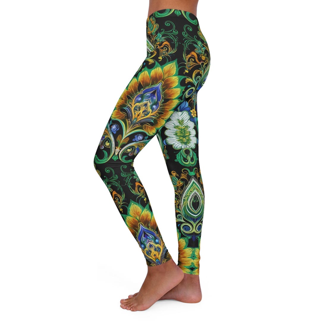 Paisley Fantasy Leggings, Yoga Pants, Women's Stretch Leggings, Printed ...