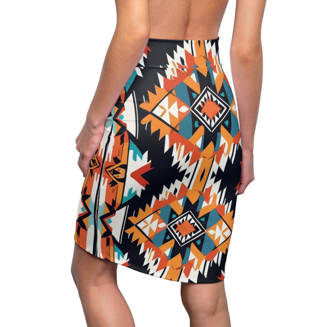 Women's Pencil Skirt Southwestern Aztec Mini Skirt - Etsy