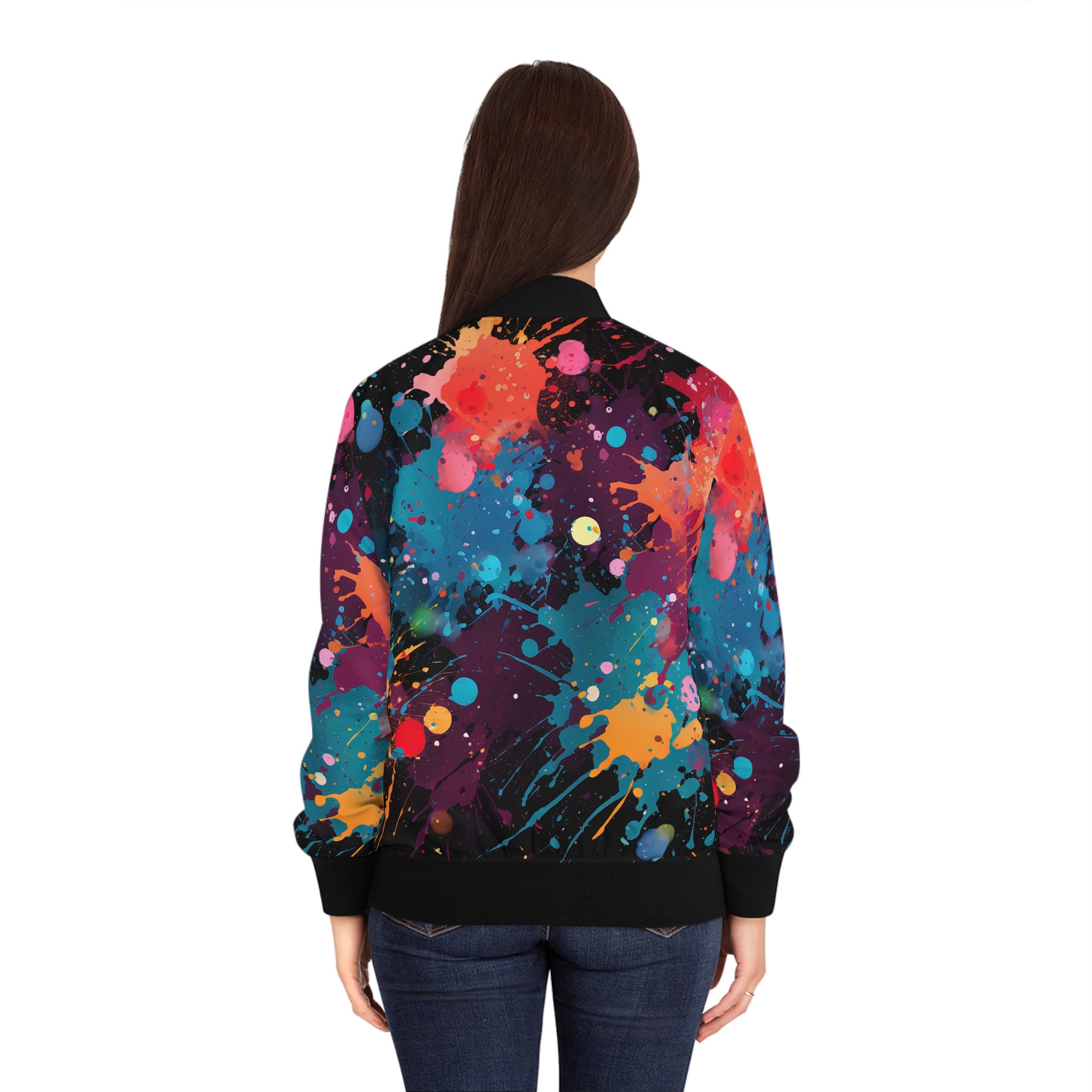 Women's Bomber Jacket Paint Splatter sold by Bharat Chaudhary | SKU ...