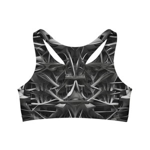Seamless Sports Bra Silver and Black Gothic Style Design Seamless ...