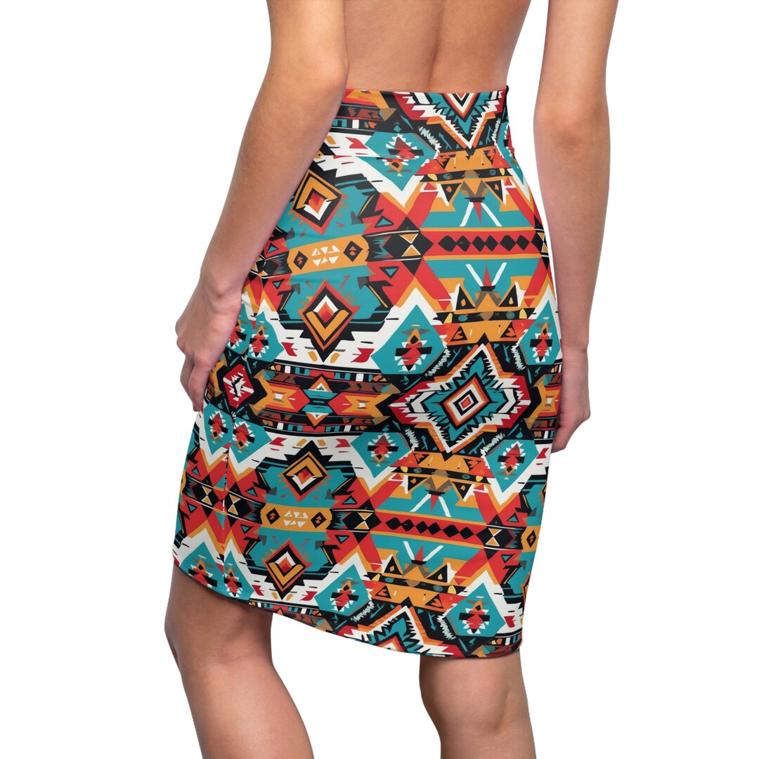 Women's Pencil Skirt Southwestern Aztec Mini Skirt - Etsy
