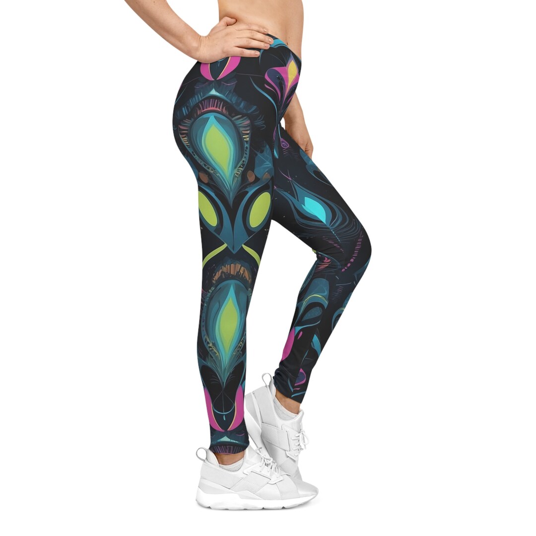 Women's Casual Leggings Futuristic Alien Design Leggings - Etsy