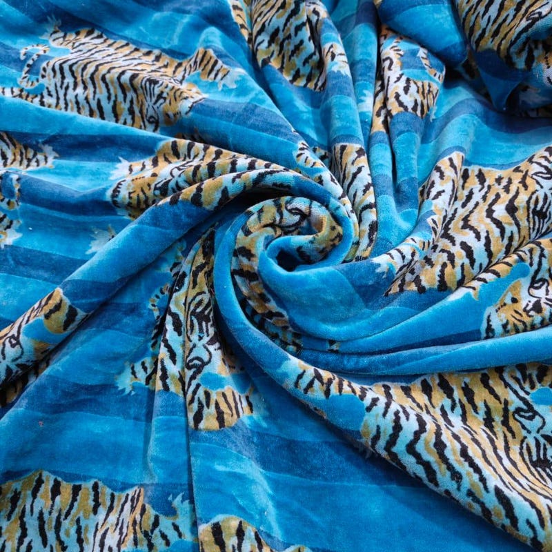 Printed Velvet Fabric - Etsy