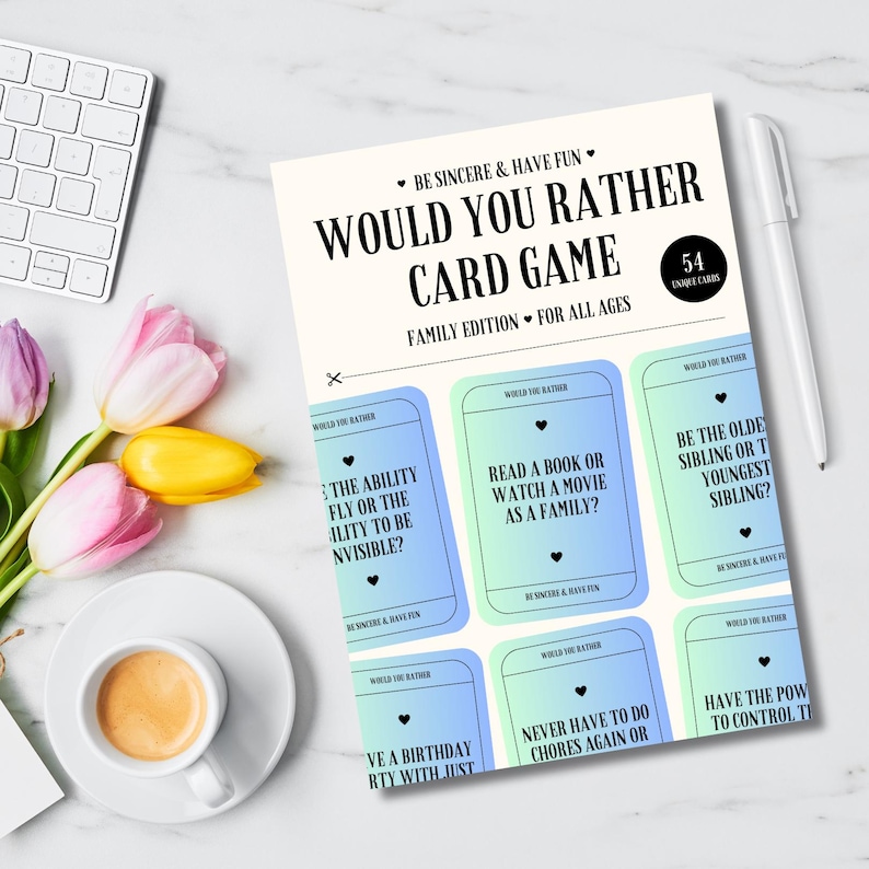 Would You Rather Family Card Game: Printable Conversation Starters (PDF ...