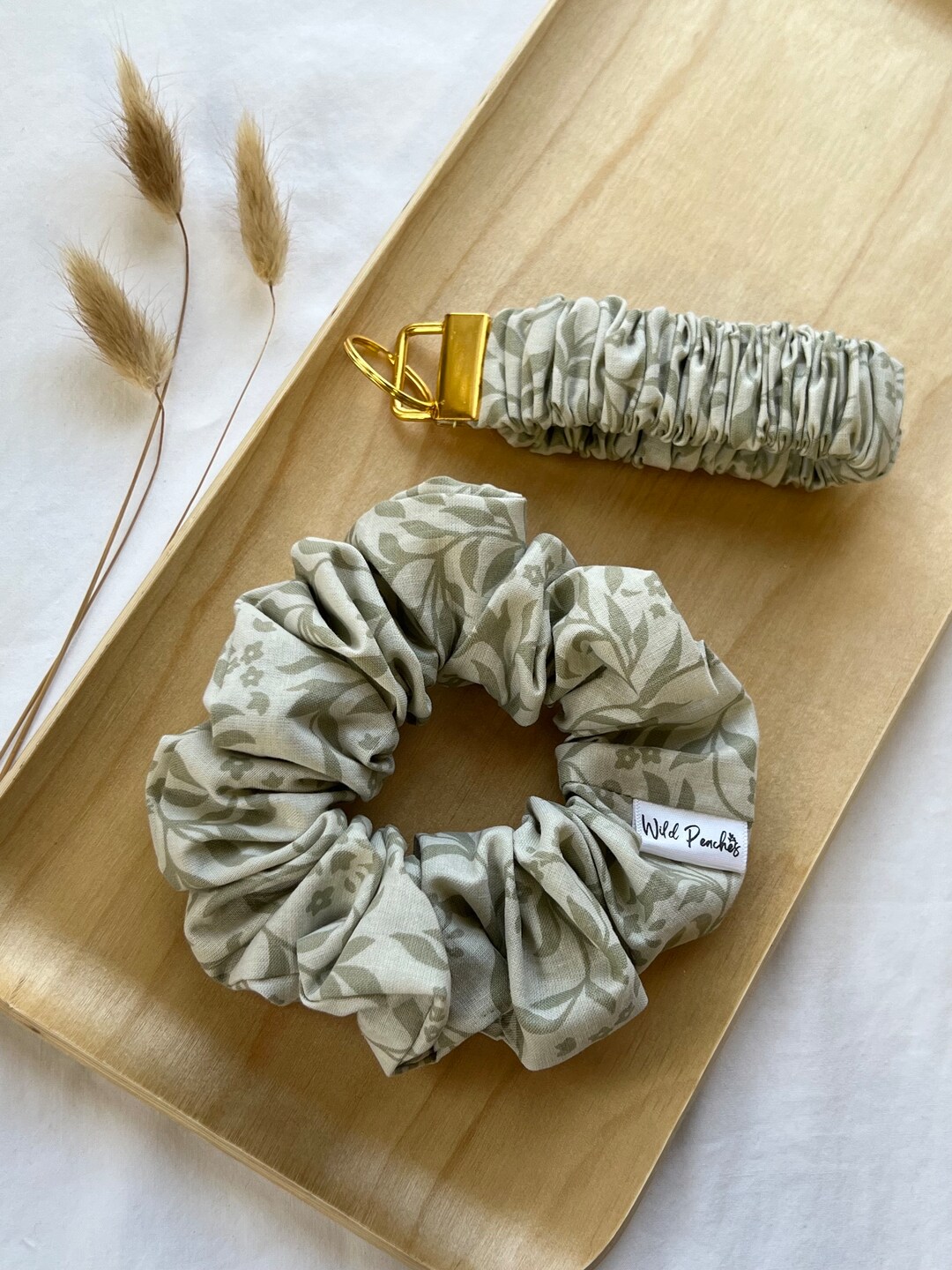 Greenery Scrunchy Wristlet Keychain Scrunchy Keyfob Keychain Wristlet ...