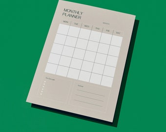 2024 Monthly Planner Printable, Dated Month on 1 Page, 2024 Calendar ...