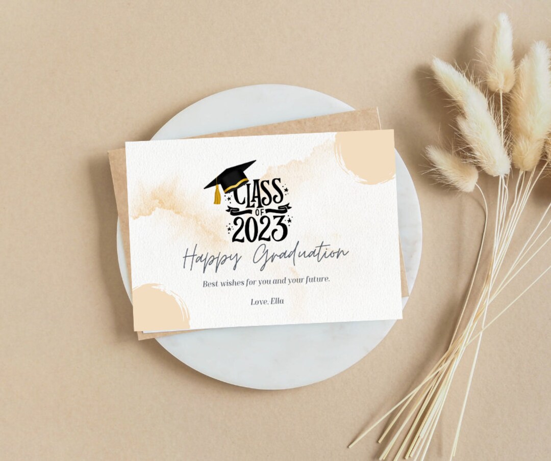Personalised Graduation Card, Card With Mortar Cap, Card for Student ...