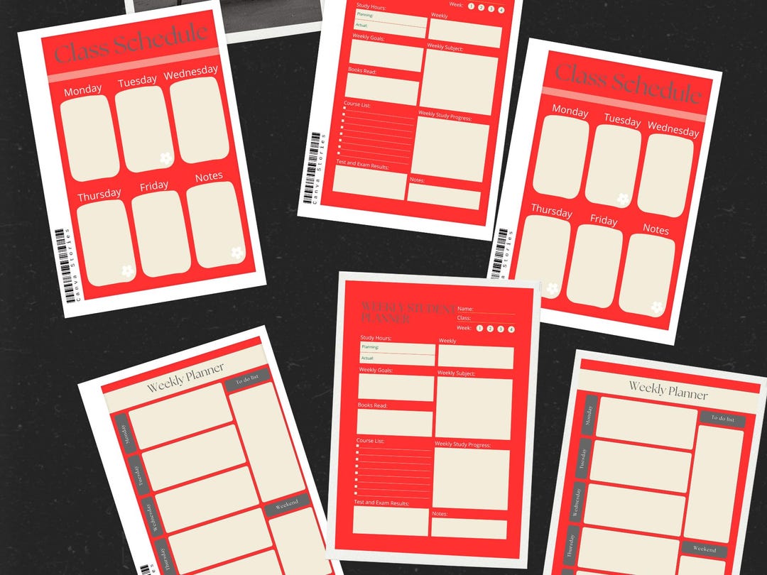 Printable Weekly Student Planner | Academic Organizer | Study Schedule ...