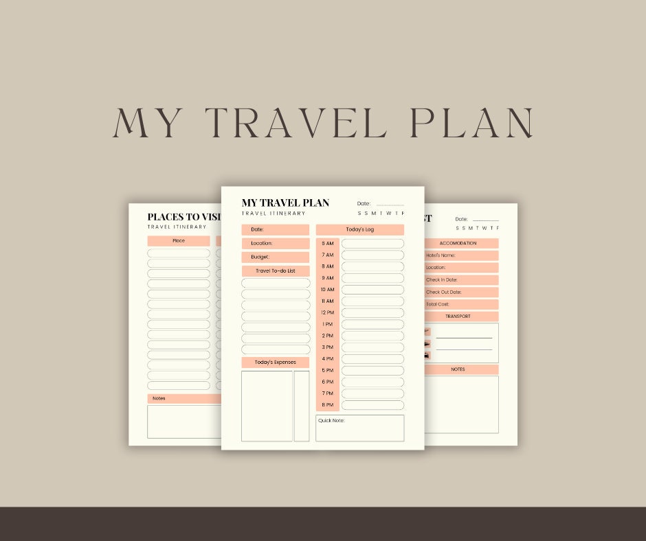Printable Travel Planners, Packing List, Organizers, , Itinerary ...