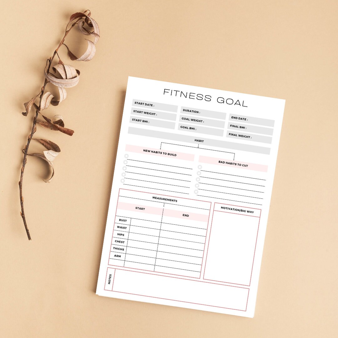 My Fitness Goal Planner Printable, Goal Setting, Goal Worksheet ...