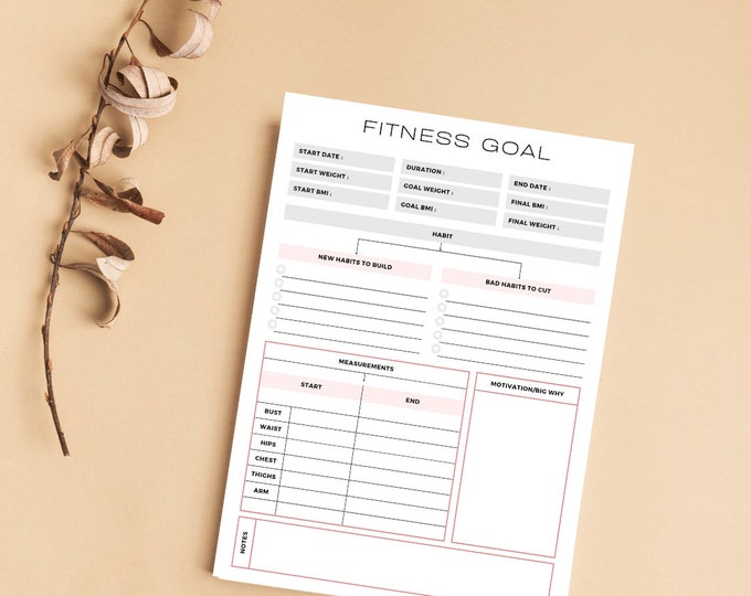 Fitness Planner Printable Bundle - Health Trackers, Exercise Logs ...