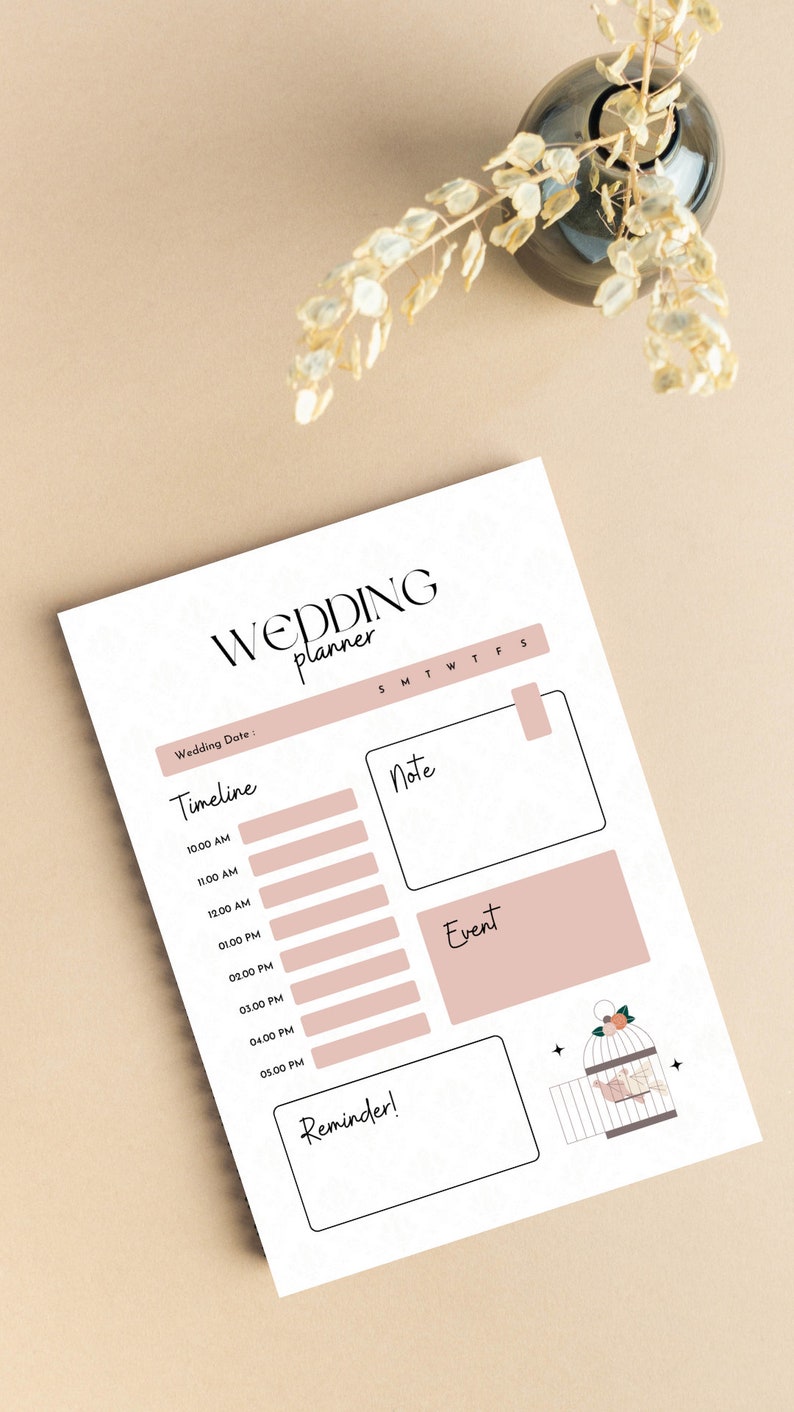 Printable Wedding Planner Minimalist Wedding Planner Book Instant ...