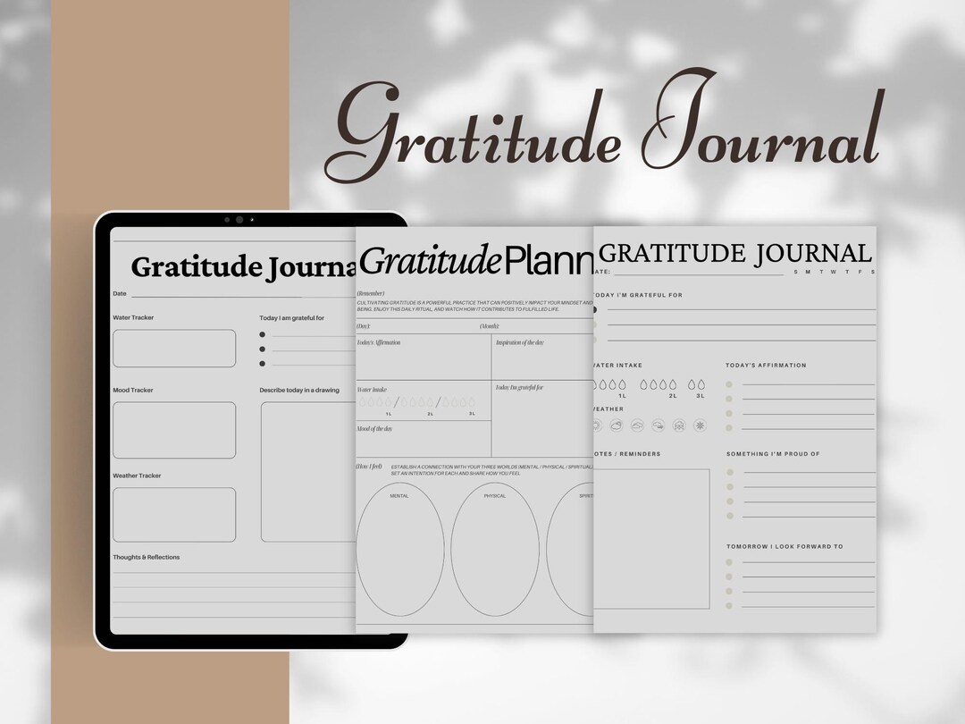 Printable Gratitude Journal | Daily Gratitude Log | Mindfulness and ...