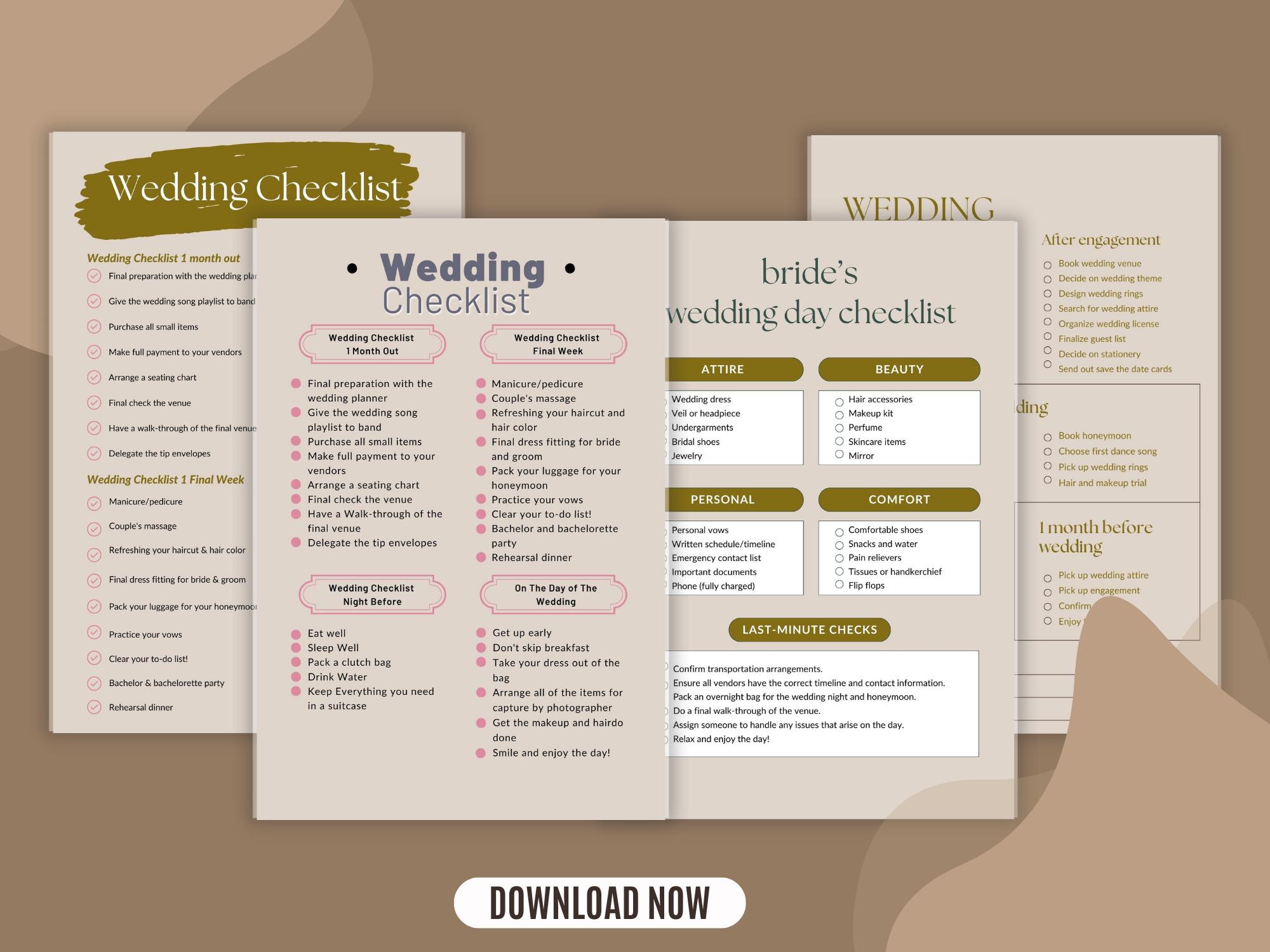 Printable Wedding Checklist | Ultimate Wedding Planning Guide | Bride ...