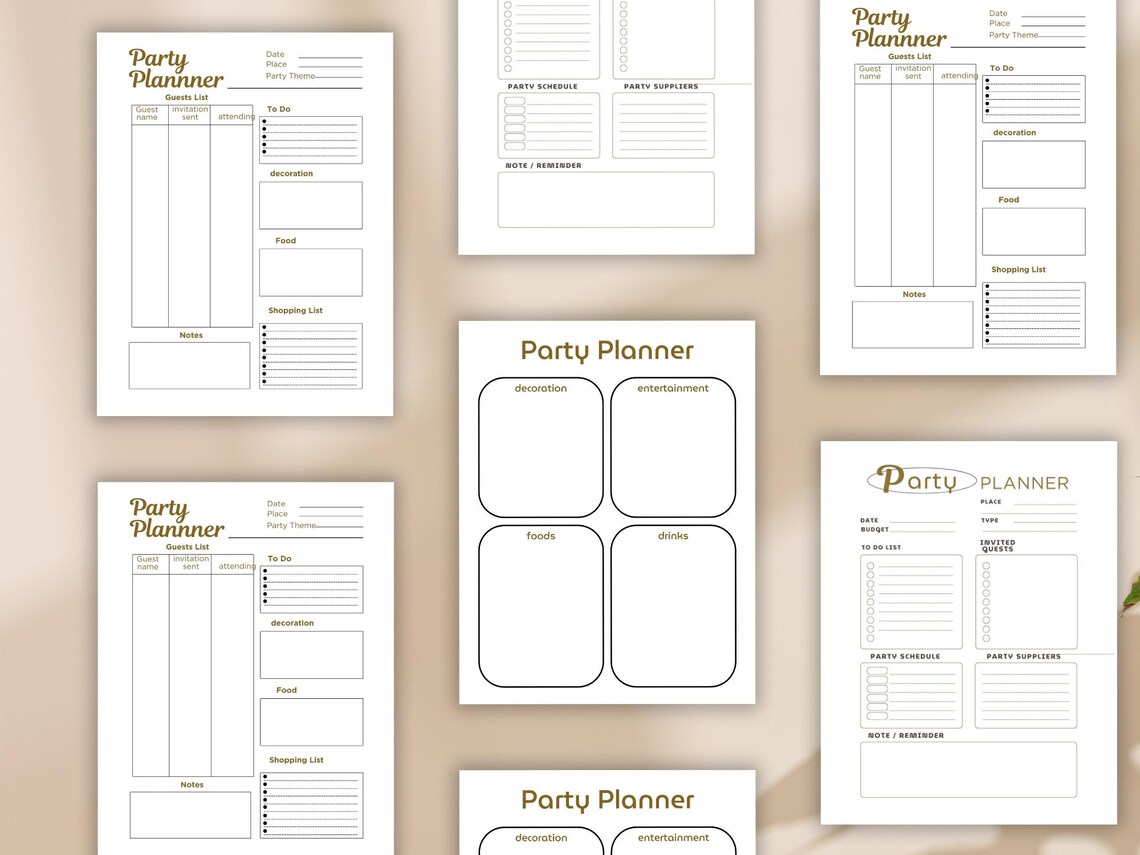 Printable Party Planner | Event Planning Organizer | Customizable Party ...