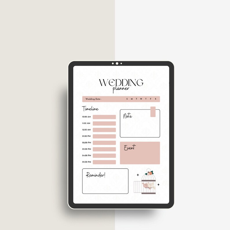Printable Wedding Planner Minimalist Wedding Planner Book Instant ...