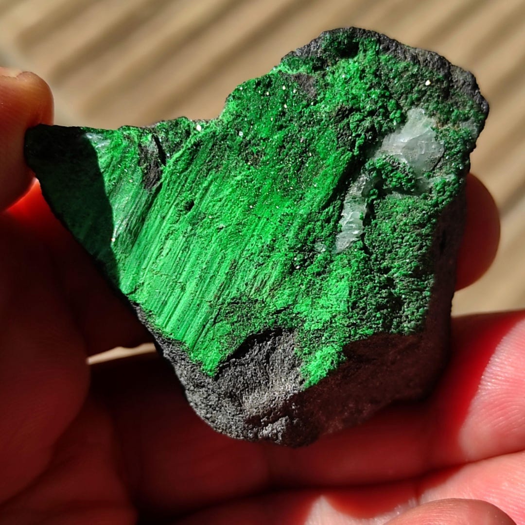 Amazing Rare Green Uvarovite Crystals With Sliding Mirror on Chromite ...