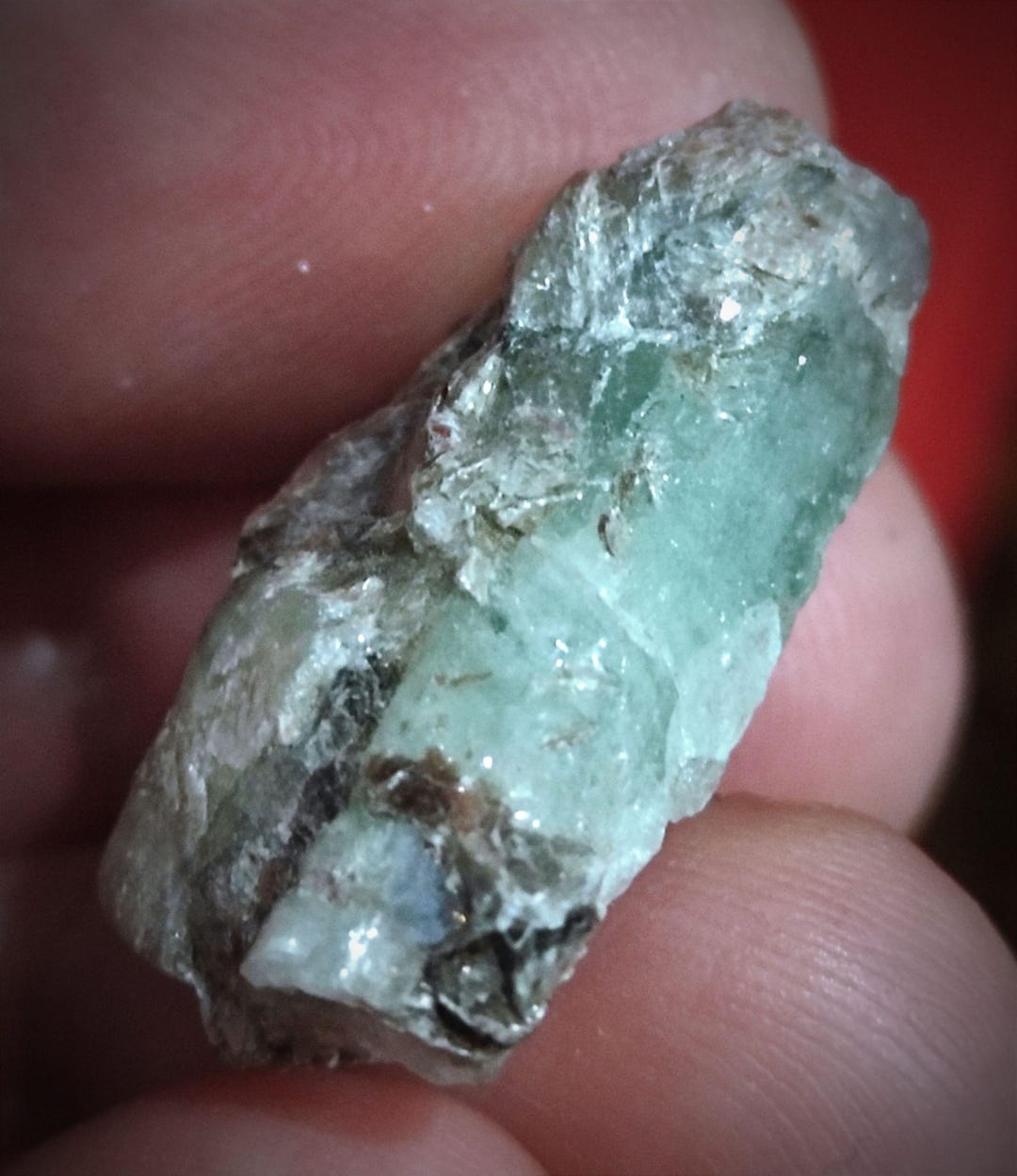 Green Beryl Emerald Crystals in Biotite Matrix, Ural Mountain Mineral ...
