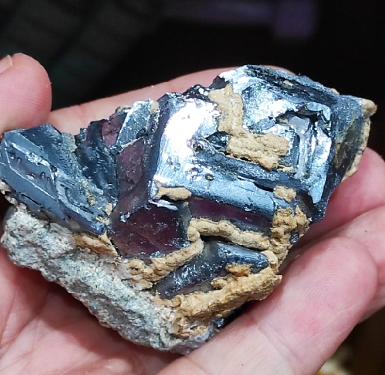 Mirror Galenite Scelet Crystal With Calcite, Dalnegorsk Russia - Etsy