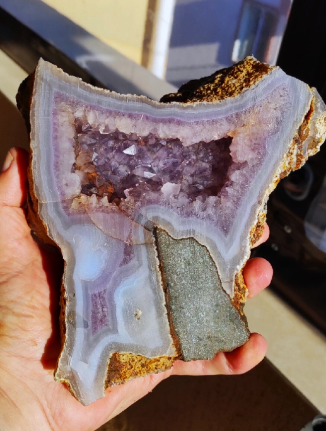 1672gr.very Aesthetic and Beautiful Unpolished Cut of Agate With ...