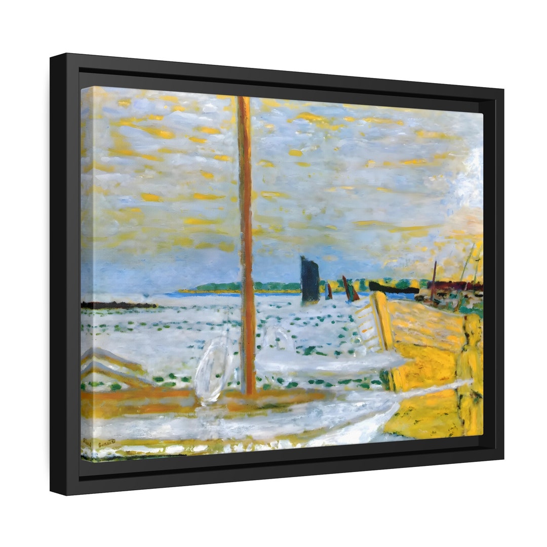 Impression sur toile Pierre Bonnard Le bateau jaune encadrée avec cadre ...