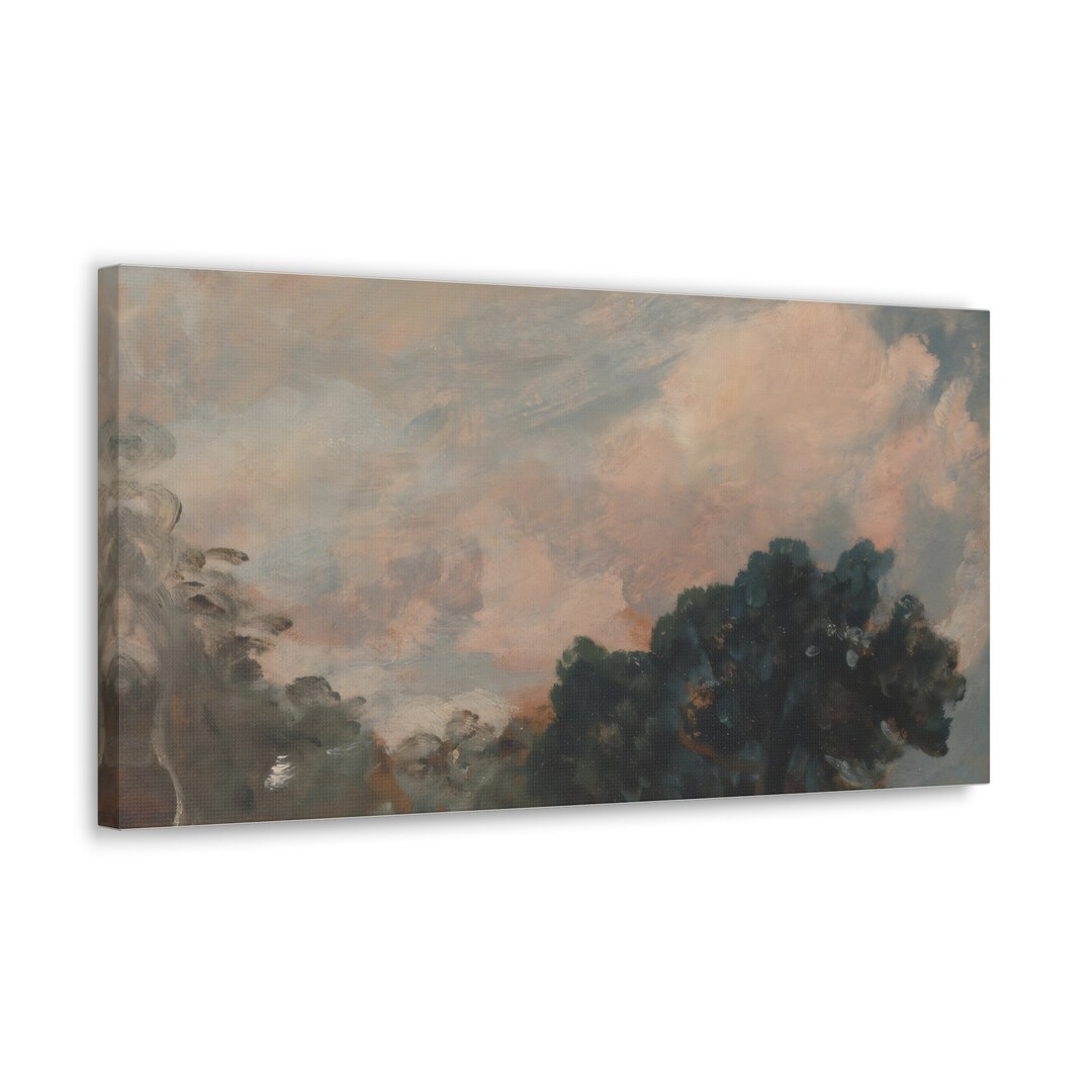John Constable Cloud Study With Trees Canvas Print, Moody Sky and Tree ...