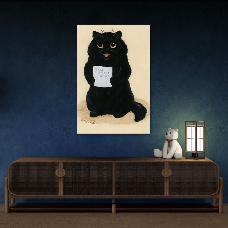 Louis Wain Home Sweet Home Canvas Print Famous Artist Prints, Wall Art ...