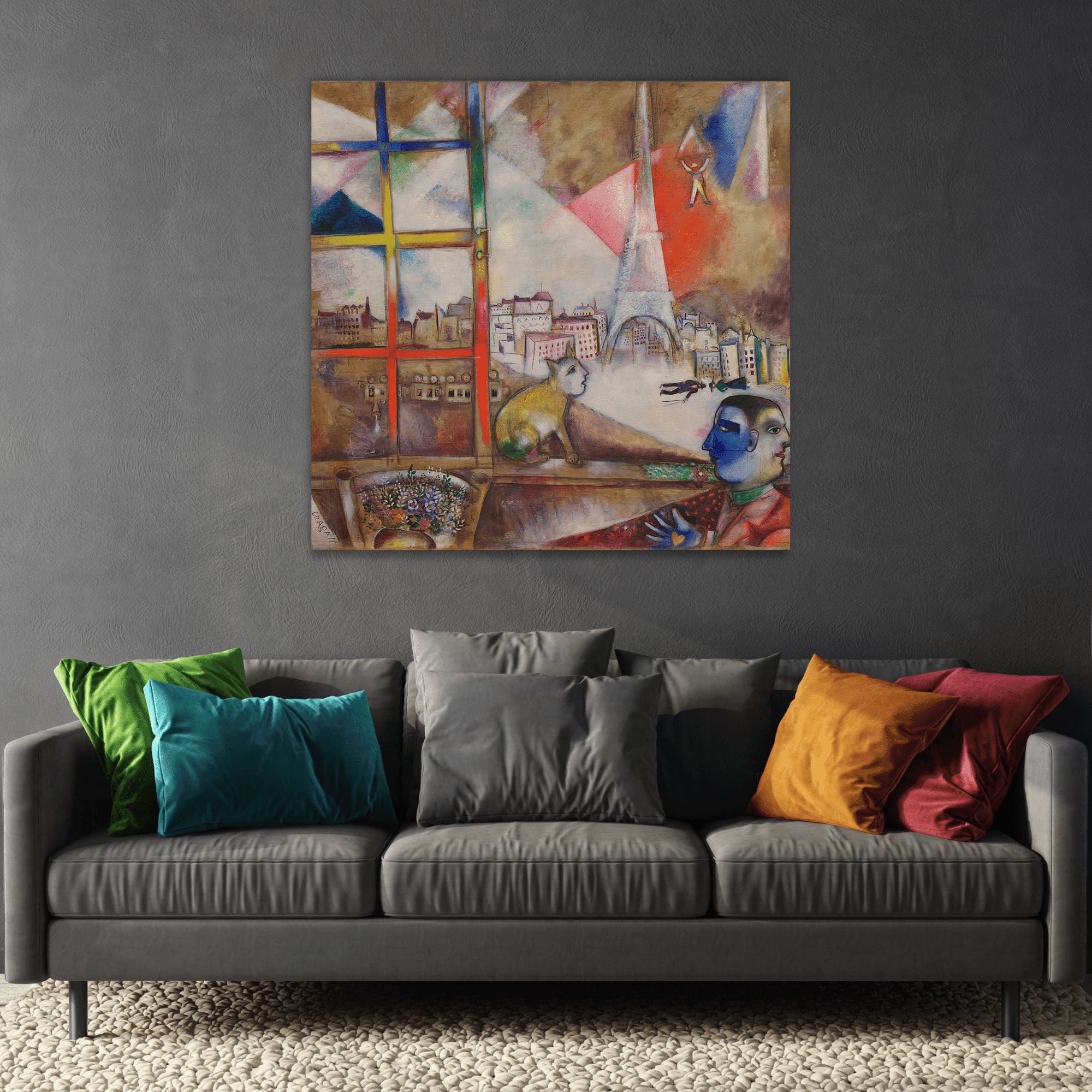 Marc Chagall Paris Through the Window Canvas Print Famous - Etsy UK