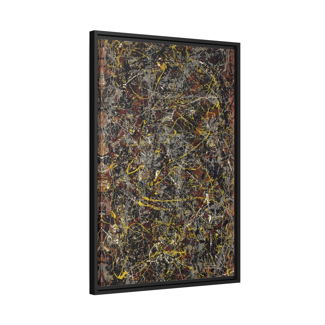 Jackson Pollock Number 5 Framed Canvas Print With Black Pinewood Frame ...