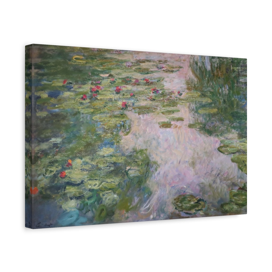 Claude Monet Water Lilies Triptych Canvas Print Serene Impressionist ...