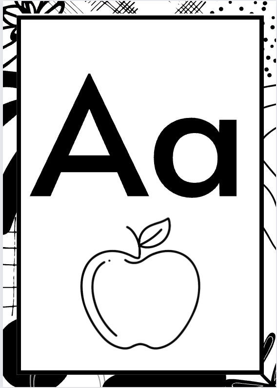 Alphabet Chart Black and White preschool/reception/foundation - Etsy