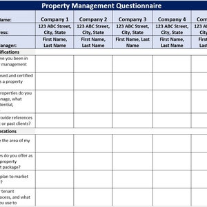 Real Estate Property Management Questionnaire Worksheet L Microsoft ...