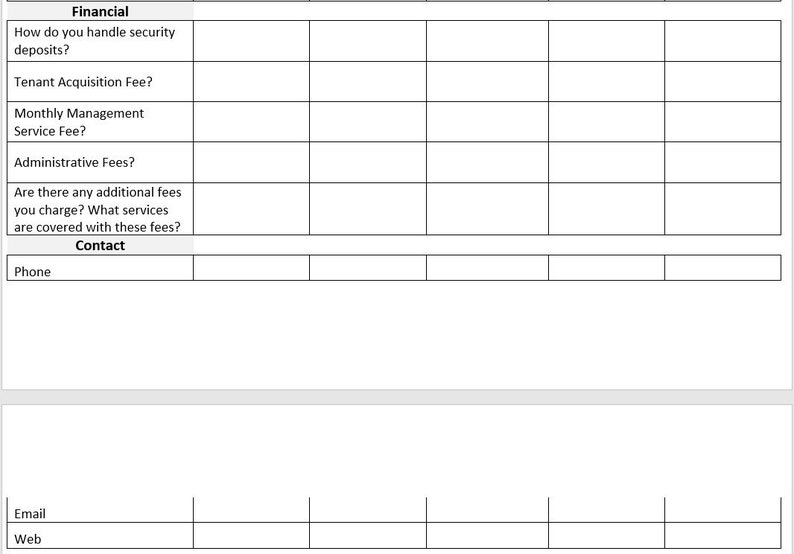 Real Estate Property Management Questionnaire Worksheet L Microsoft ...