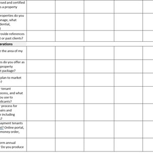 Real Estate Property Management Questionnaire Worksheet L Microsoft ...